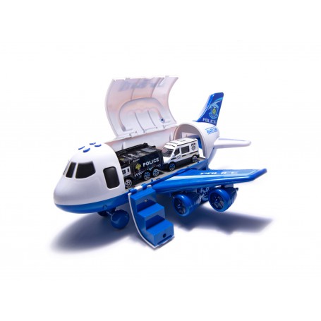 Transport plane with lights and sounds + 3 police cars for Indoor toys
