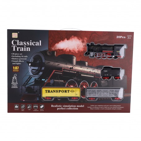 Electric train with sounds, lights and smoke for children, scale 1:...