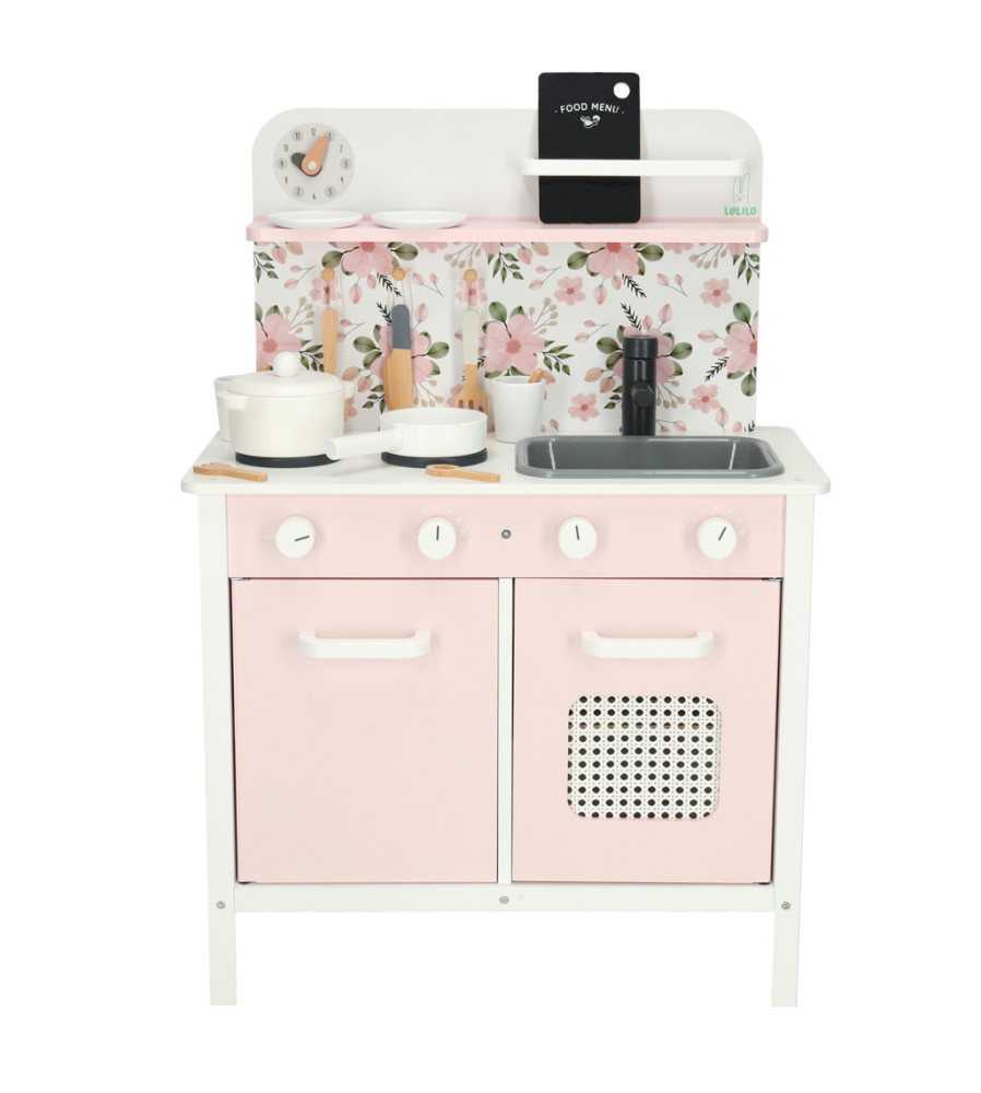 Fully equipped toy kitchen, lights and sounds, wooden, accessories ...