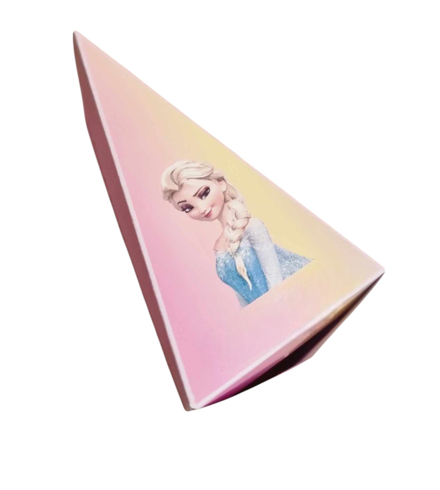 Cutie in forma de felie tort din carton de 160 gr, model Frozen, Elsa ...