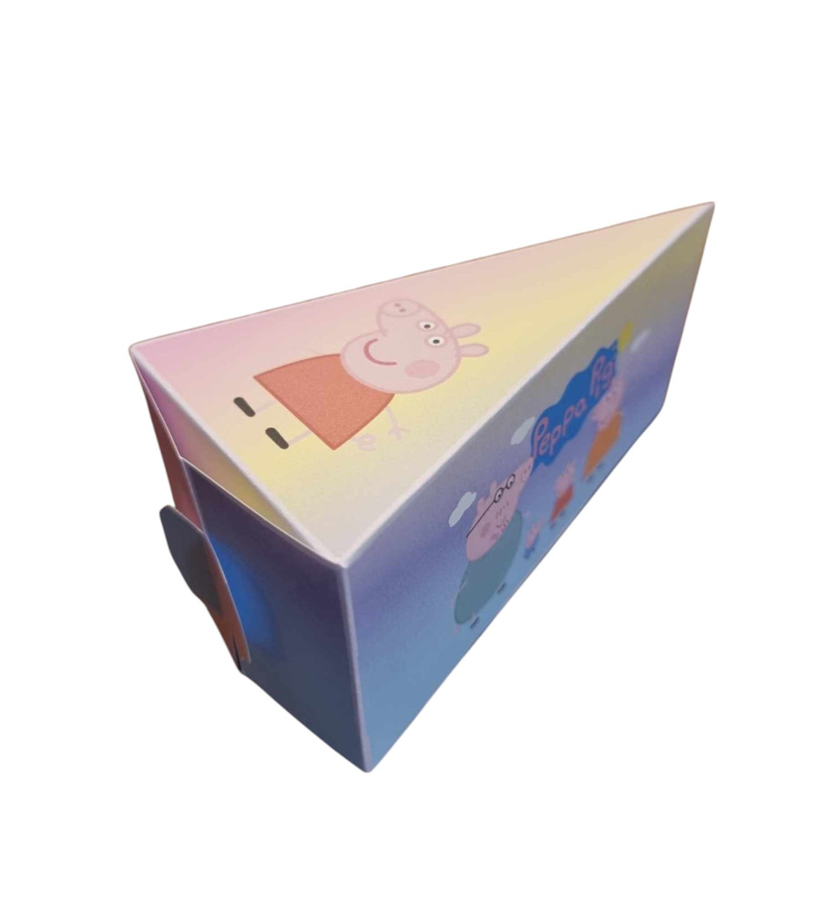 Cutie in forma de felie tort din carton de 160 gr model Peppa 12 x 7 x 5 cm